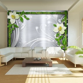 Fototapeta - Bamboo and two orchids