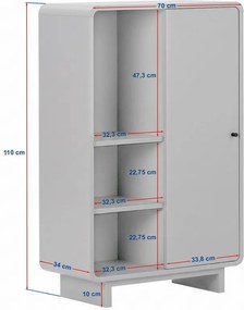 Skříňka v dekoru dubu ve světle přírodní barvě 70x110x34 cm Torina – Nordure