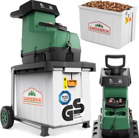 Drtič větví 3100W se sběrnou nádobou 60L max 92dB