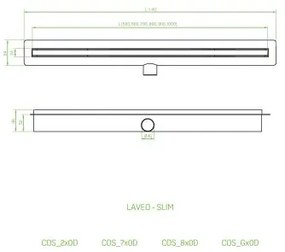 Laveo Slim, lineární odtok s mřížkou 60 cm, růžové zlato, LAV-COS_860D