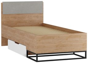 Jednolůžková postel Irawadi IA05, Barva: hikora / bílý mat + Samoa 11
