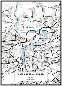 Jen tak z lásky Plakát Mapa vašeho místa Rozměr plakátu: 30 x 40 cm, Barevná varianta: Bílá