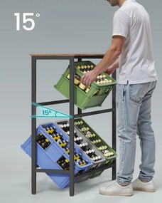 Kuchyňský regál na přepravky Jogin 105,4 cm černý/hnědý