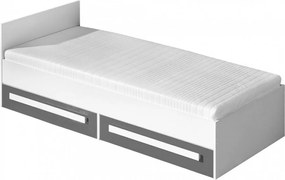 Casarredo - Komfort nábytek Dětská postel GULLIWER 11, 90x200 s úložným prostorem, bílá/šedá lesk
