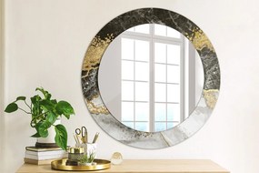 Kulaté dekorativní zrcadlo Mramor a zlato fi 60 cm