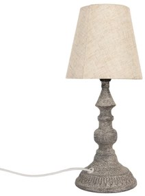 Šedá lampa s béžovým stínidlem – 14x32 cm
