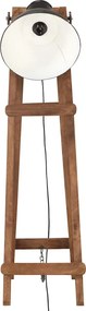 Stojací lampa černá E27 masivní mangovníkové dřevo 320589