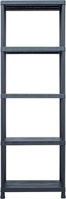 Skladové regály 5 ks černé 125 kg 60 x 30 x 180 cm plastové 276258