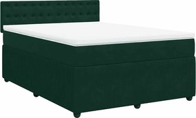 Box spring postel s matrací tmavě zelená 140x200 cm samet 3290073