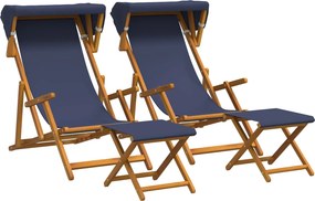 Dekorativní křeslo 4 pcs 3 pozice Masivní eukalyptové dřevo 3407797