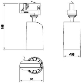 Mantra 6718 3F Sal, reflektor 1xGU10, černá, průměr 5,8cm