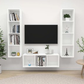 3dílná sada TV skříněk bílá dřevotříska 3079754