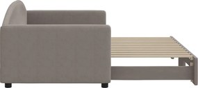 Válenda s přistýlkou taupe 90 x 200 cm textil 3197191