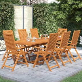 9dílný zahradní jídelní set masivní akáciové dřevo 160-240 cm 3079642