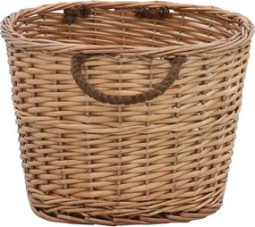 Koš na dřevo s držadly 56 x 40 x 28 cm přírodní vrba 286982