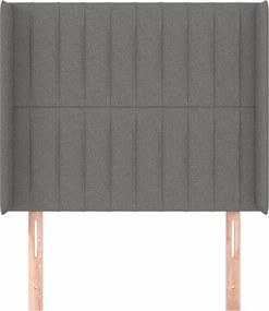 Čelo postele typu ušák tmavě šedé 83x16x118/128 cm textil 3119793