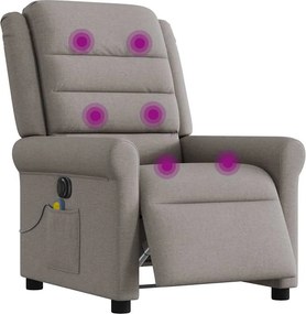 Elektrické masážní polohovací křeslo taupe textil 3303311