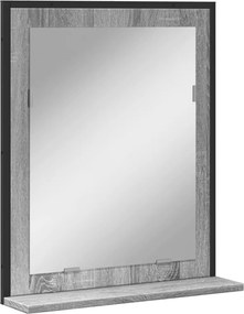 vidaXL Koupelnové zrcadlo s poličkou 50x12x60 cm kompozit [842419] Barva: kouřový dub