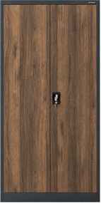 Kovová skříň s úložným prostorem antracitová/ořech, 900x1850x450 mm: TOMASZ Eco Design