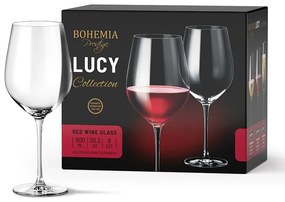 BOHEMIA PRESTIGE LUCY SKLENICE NA ČERVENÉ VÍNO 600ML SADA 6KS