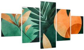 Obraz - Geometrické přírodní motivy (125x70 cm)