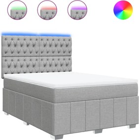 Box spring postel s matrací světle šedá 160 x 200 cm textil 3294026