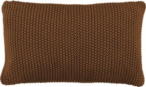 Polštář Nordic Knit z organické bavlny 30 x 60 cm karamelově hnědý