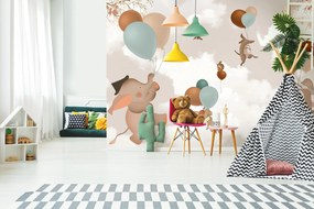 Malvis ® Dětská tapeta Zvířátka a balónky Vel. (šířka x výška): 216 x 140 cm