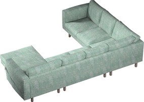 Potah na pohovku IKEA Norsborg rohová, 5-místná se šezlongem barva zelená látka pletený vzor, vzorované