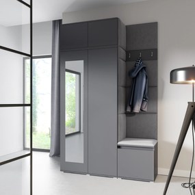 Eka Předsíňová stěna s čalouněnými panely Trinity 20 - Grafit / Tmavá šedá 2315