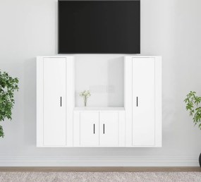 vidaXL 3dílný set TV skříněk kompozitní dřevo [3188744] Barva: bílá s vysokým leskem