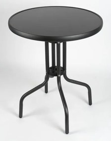 Garden King Zahradní stolek kovový se skleněnou deskou průměr 60 cm