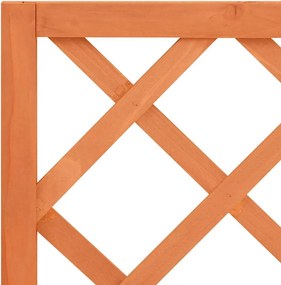 Květináč s mřížkou hnědý 70 x 30 x 135 cm masivní jedlové dřevo 316426