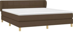 Box spring postel s matrací tmavě hnědá 180x200 cm textil 3126824
