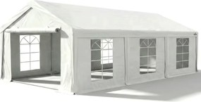 Zahradní párty stan 5x6 m PVC (500 g/m²) – Bílý, kompletní s bočními stěnami -  -