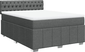 Box spring postel s matrací tmavě šedá 160x200 cm textil 3287127