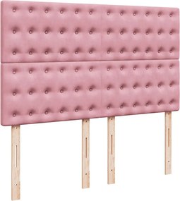 Box spring postel s matrací růžová 140x200 cm samet 3292375
