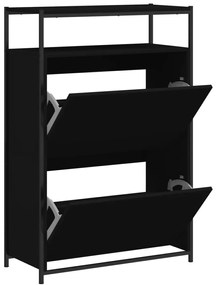 vidaXL Botník černý 75 x 34 x 112 cm kompozitní dřevo