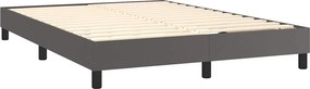 Box spring postel s matrací a LED šedá 140x190 cm umělá kůže 3134163