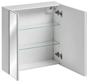 Závěsná koupelnová skříňka se zrcadlem Leonardo 84-60-B 2D bílá
