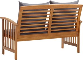 Zahradní lavice s poduškami 119 cm masivní akáciové dřevo 310261
