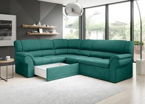 Rozkládací rohová sedačka ALEXIA 270x220 levý roh černá