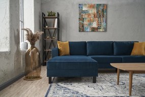 Hanah Home Sametová pohovka KALE olejově zelená levá 825BLC2723