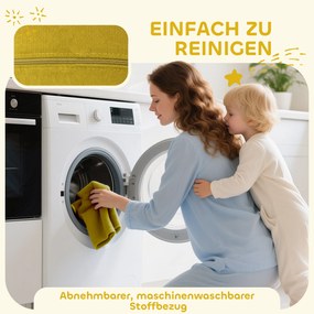 AIYAPLAY 7dílná sada měkkých stavebních bloků pro batolata, pěna, omyvatelný manšestrový potah, různé tvary, pestré barvy