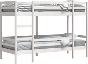 Patrová postel bílá 75 x 190 cm masivní borové dřevo 3284225