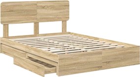 Postel s úložným prostorem se zásuvkou Sonoma dub 140 x 190 cm 3412278