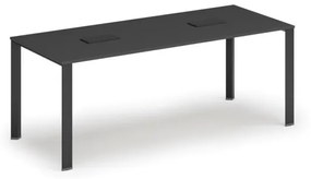 Stůl INFINITY 2000 x 900 x 750, grafit + 2x stolní zásuvka TYP III, černá