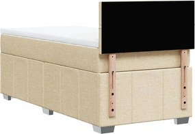 Box spring postel s matrací krémová 90x200 cm textil 3286956