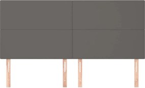 Čelo postele šedé 200 x 5 x 118/128 cm umělá kůže 3116164