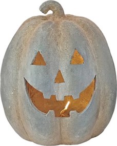 Šedá antik dekorace dýně Pumpkin s LED osvětlením - Ø 33*39 cm